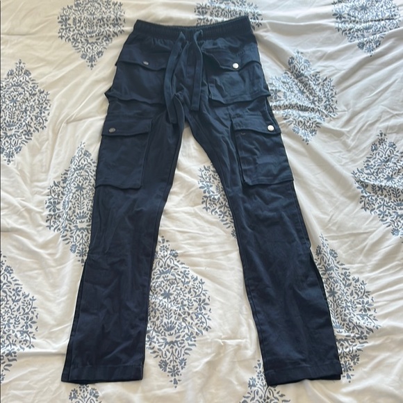 Pants | Navy Blue Cargo Pants With Sturdy Design | Poshmark